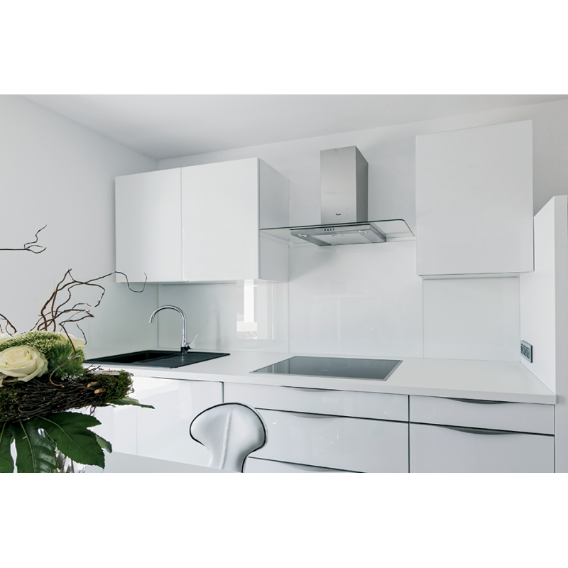 Crédence blanche en verre laqué Lacobel T Cool White – Verricrédence